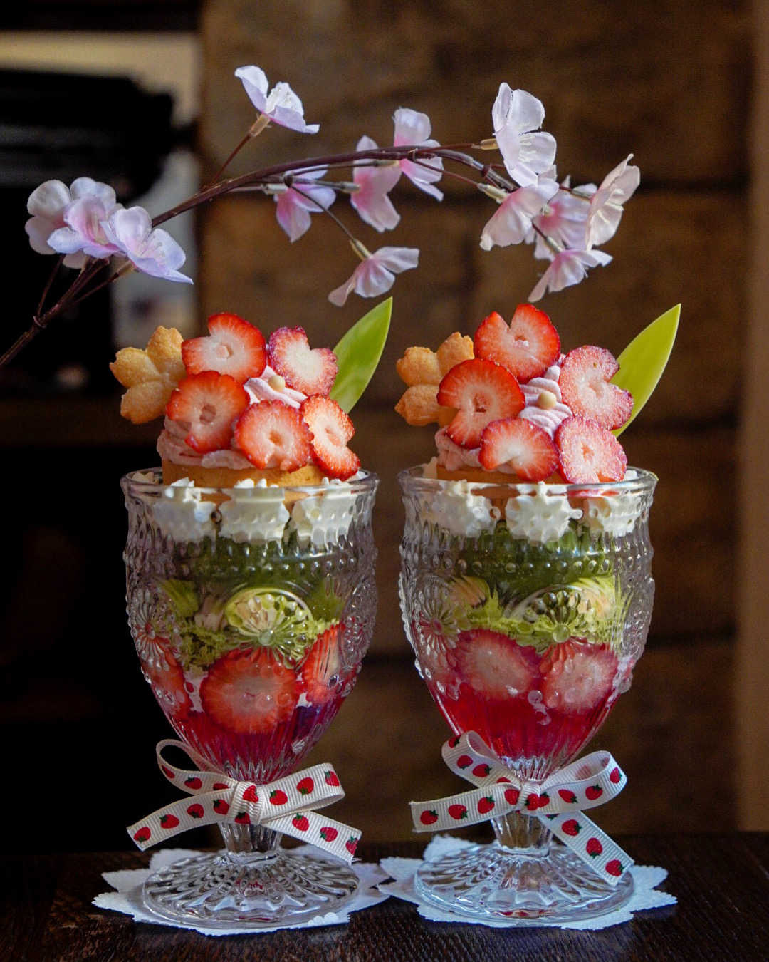 Sakura Matcha Strawberry Parfait | Review of CALM GARDEN - TRIPROUD