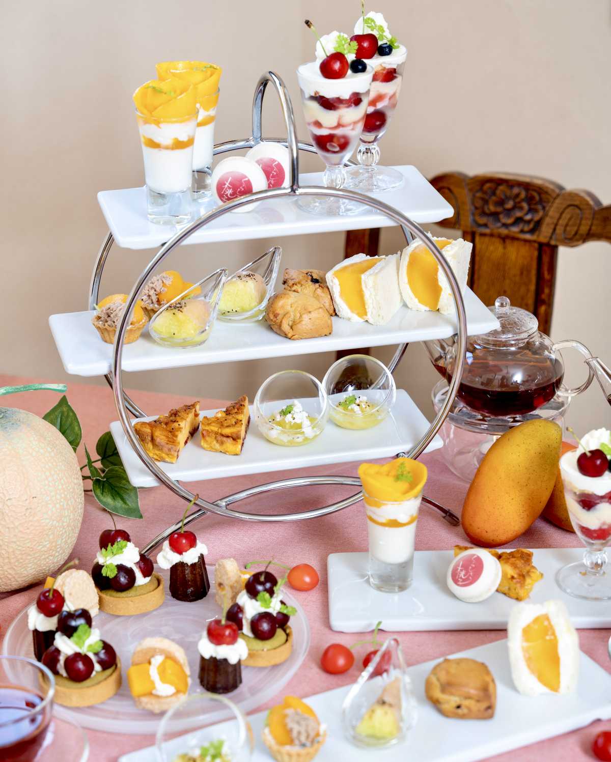 Kurashiki Momoko Head Store:Afternoon Tea with Melon, Mango, Cherry ...